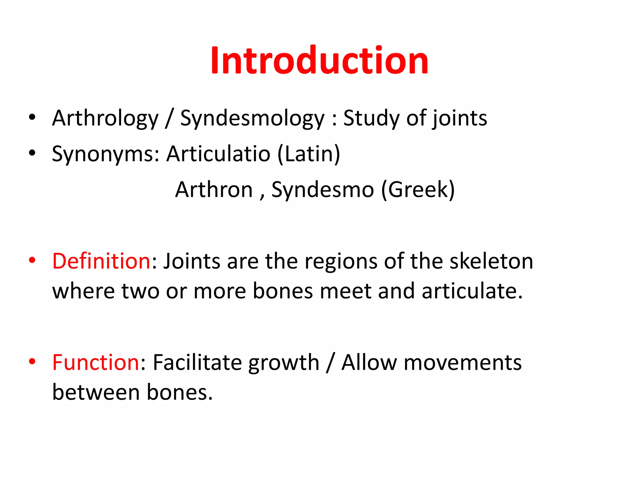 Classification and applied aspects of joints | PPTX
