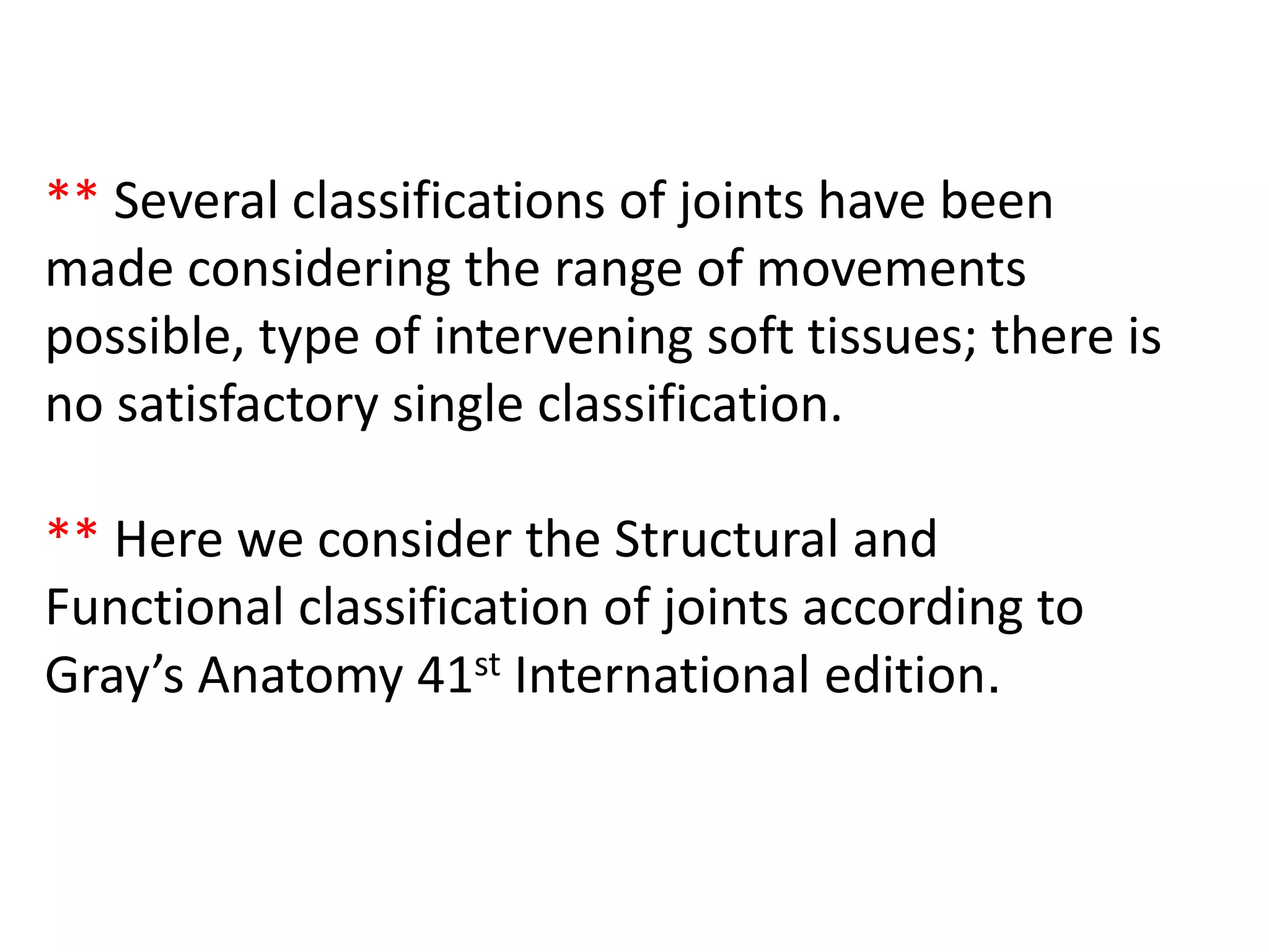 Classification and applied aspects of joints | PPTX