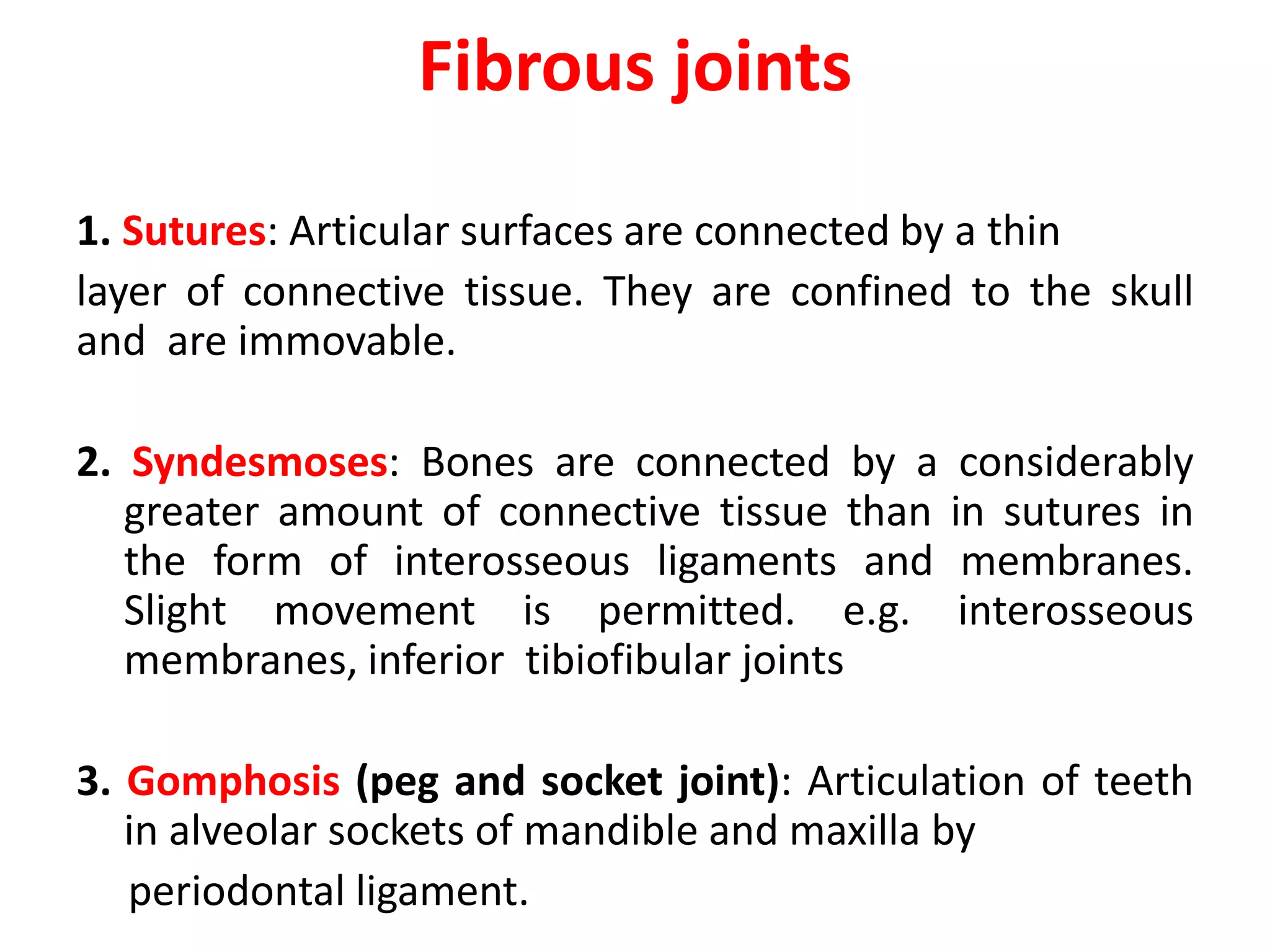 Classification and applied aspects of joints | PPTX