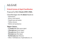 CLASSIFICATION AND BASICS OF ALGAE AND PROTOZOA.pptx