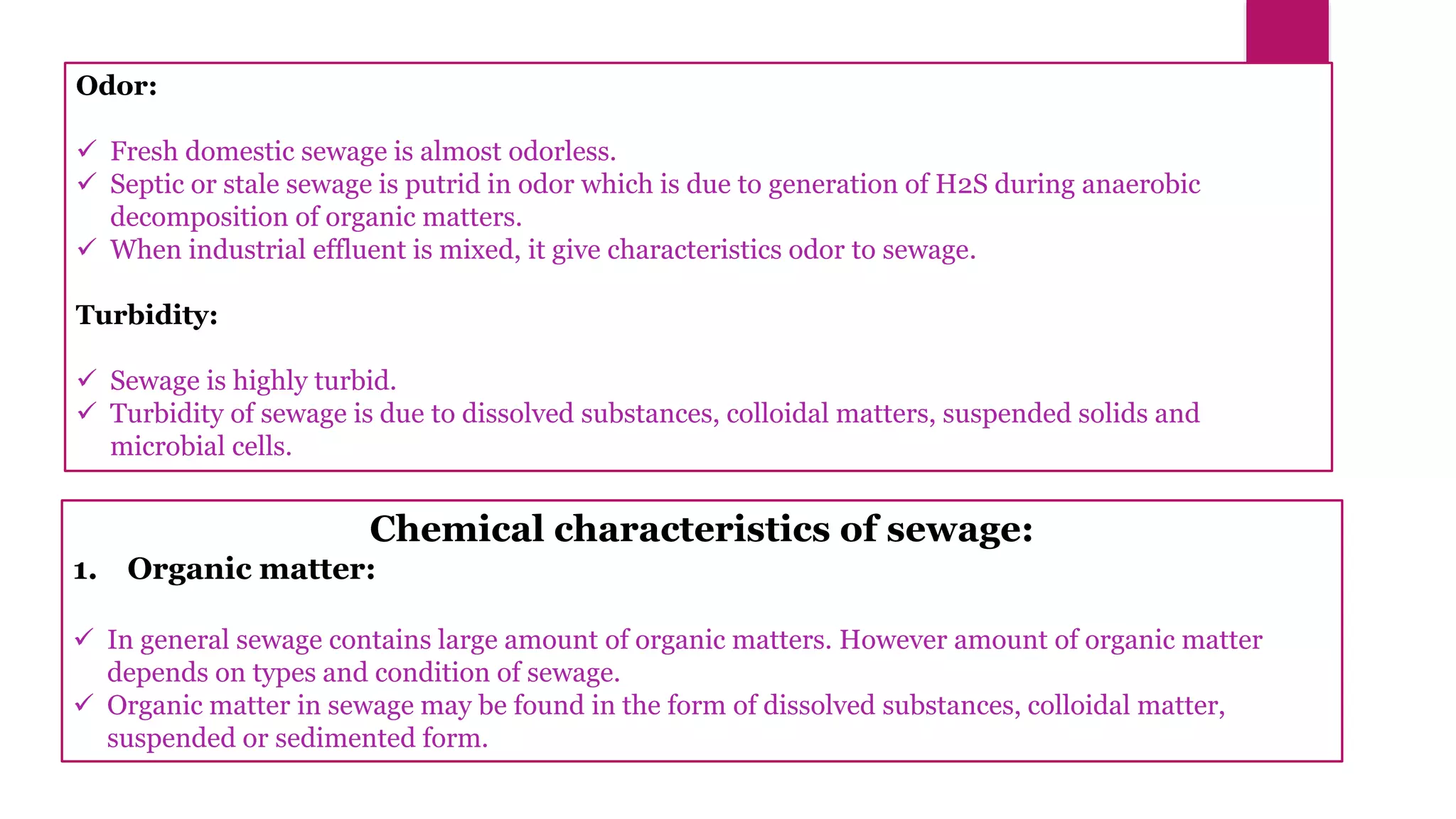 Classification and characteristics of sewage and industrial effluents ...
