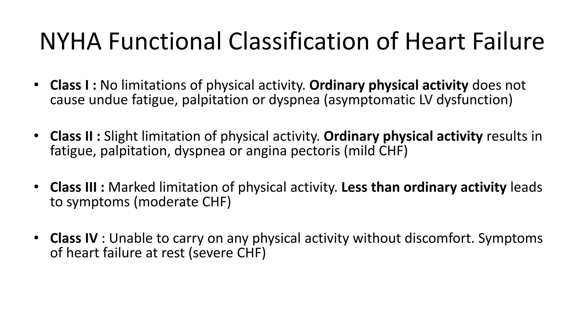 Classification and clinical features of congestive heart failure | PPTX