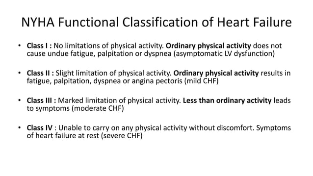 Classification and clinical features of congestive heart failure | PPTX