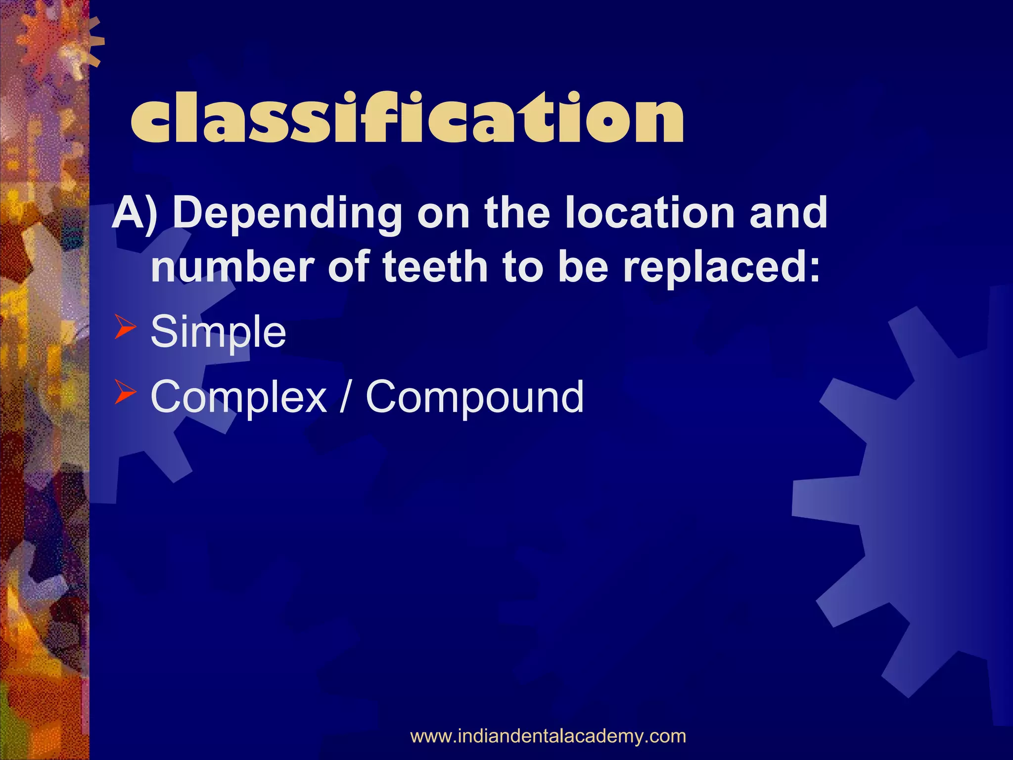Classification and configuration for fpd/dental courses | PPT