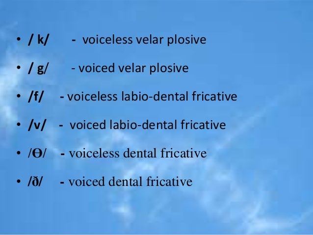 Classification And Description Of Consonantsppt