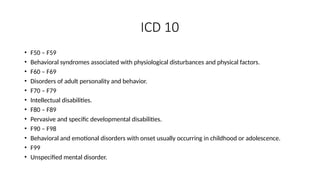 CLASSIFICATION AND DIAGNOSTIC CRITERIA OF MENTAL DISORDERS.pptx