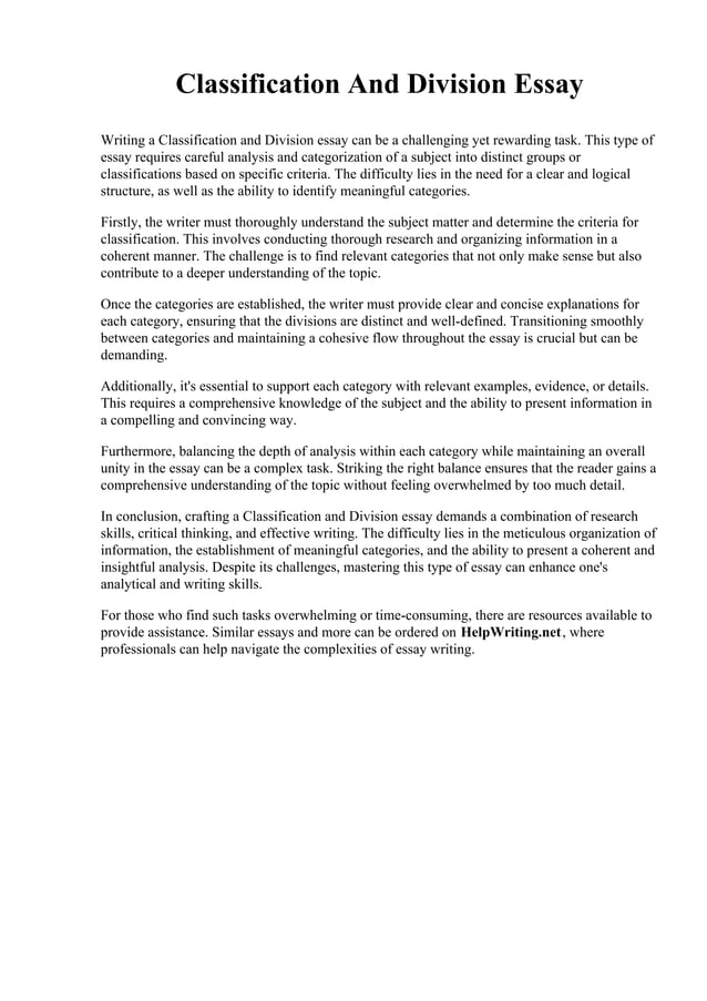 Classification And Division Essay.pdf