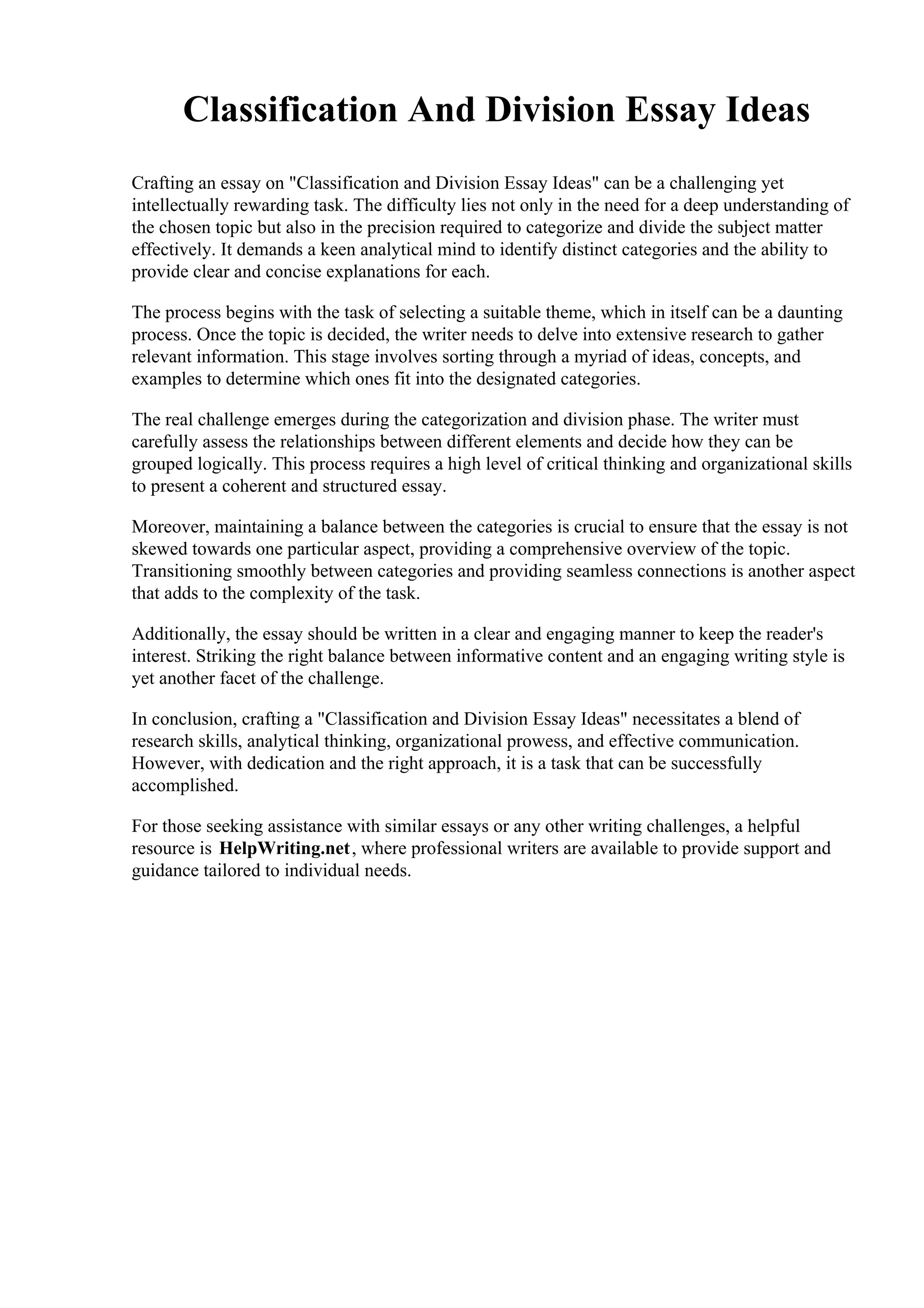 Classification And Division Essay Ideas.pdf