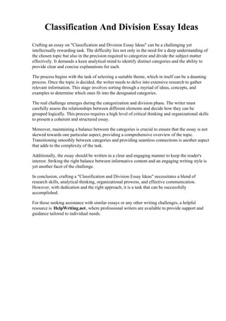 Classification And Division Essay Ideas.pdf