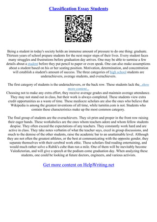 Classification And Division Essay Sample | PDF