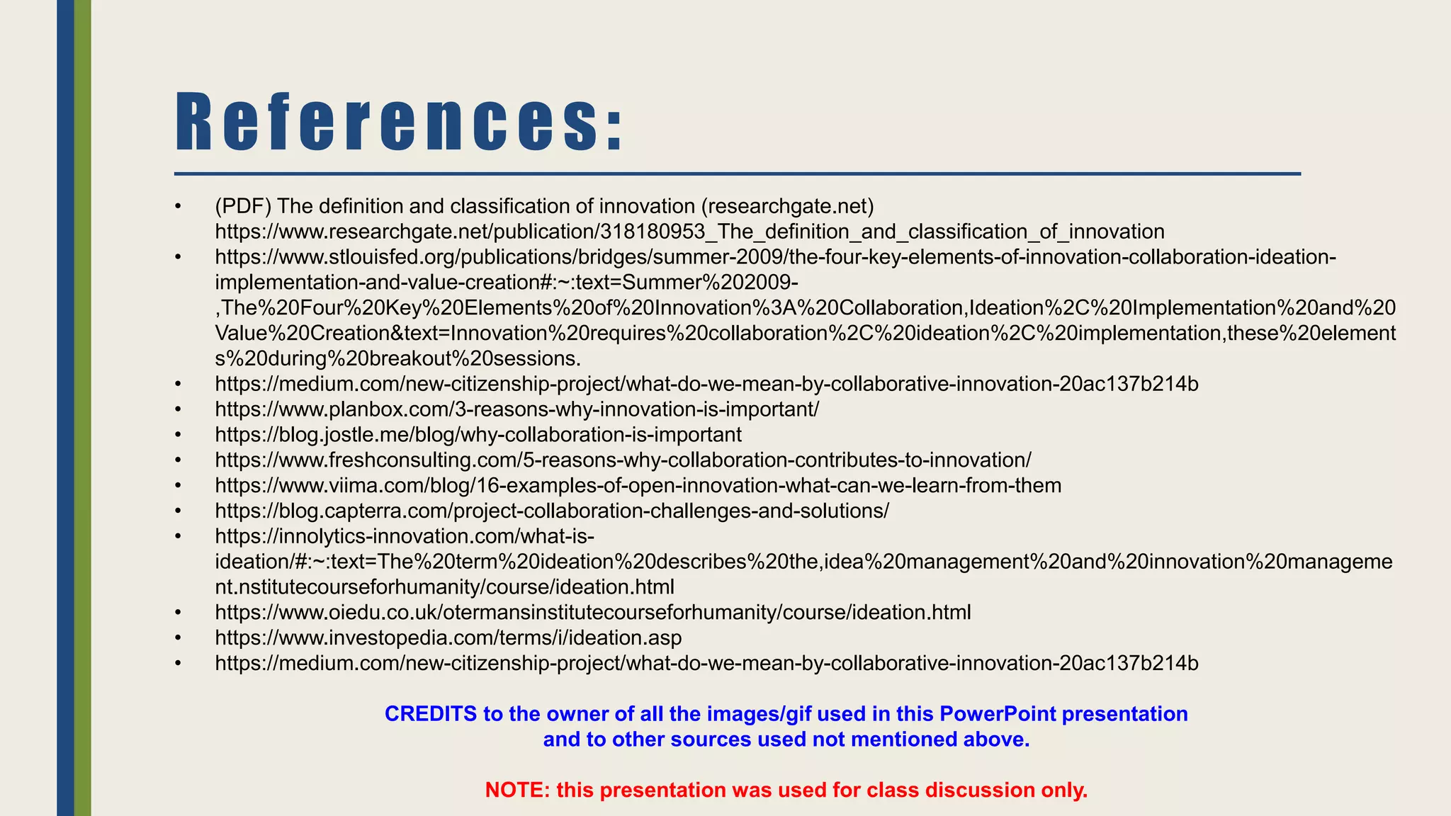 Classification and Elements of Innovation | PPTX