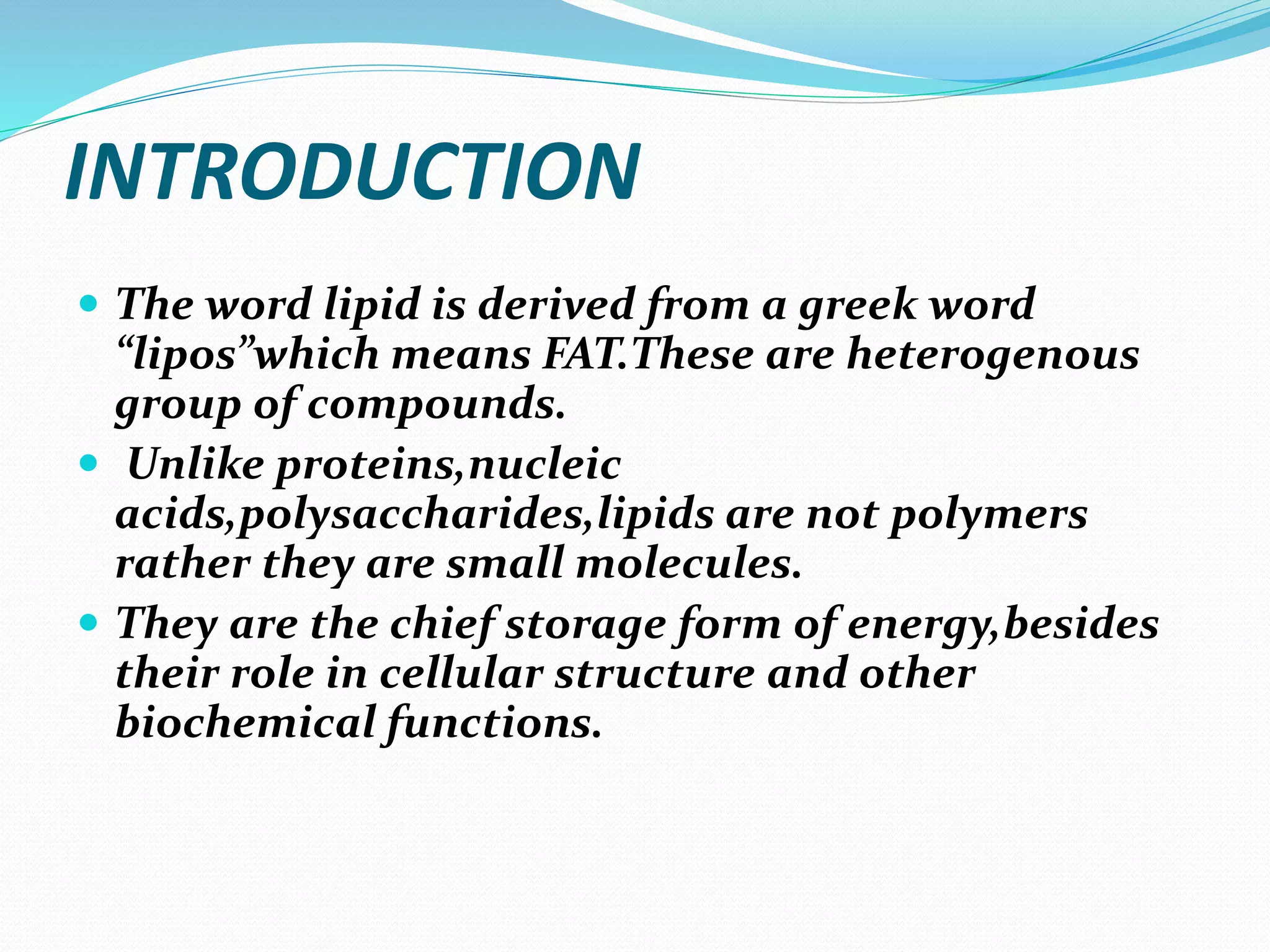 Classification and functions of lipids | PPT