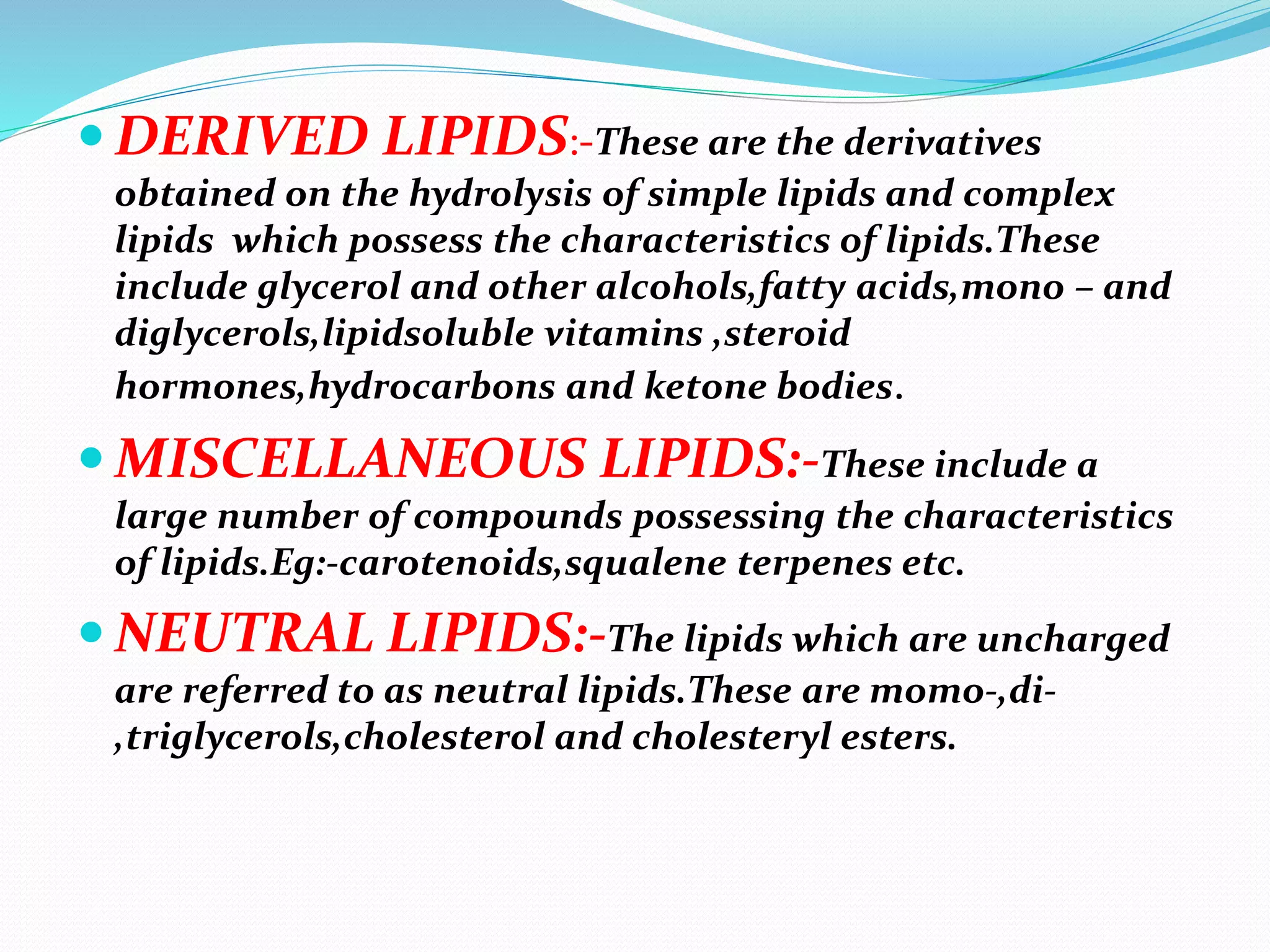 Classification and functions of lipids | PPTX