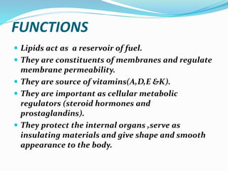 Classification and functions of lipids | PPT