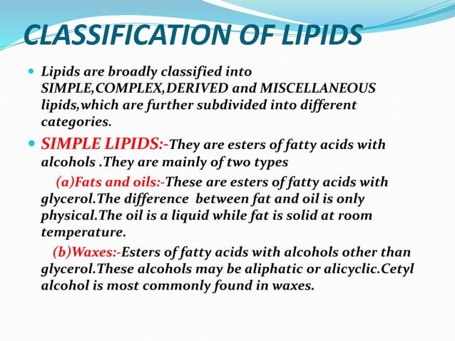 Classification and functions of lipids | PPT