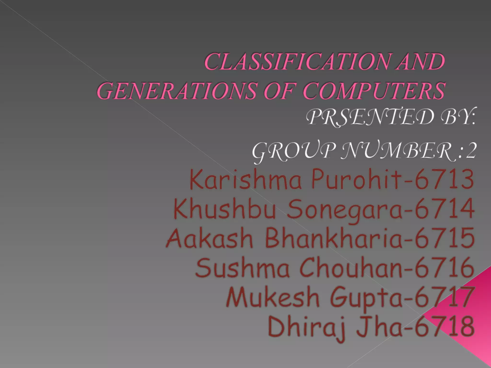 Classification And Generations Of Computers Ppt Computing