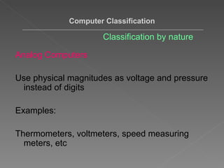 Classification and generations of computers | PPT