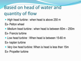 classification and Hydraulic turbines.ppt