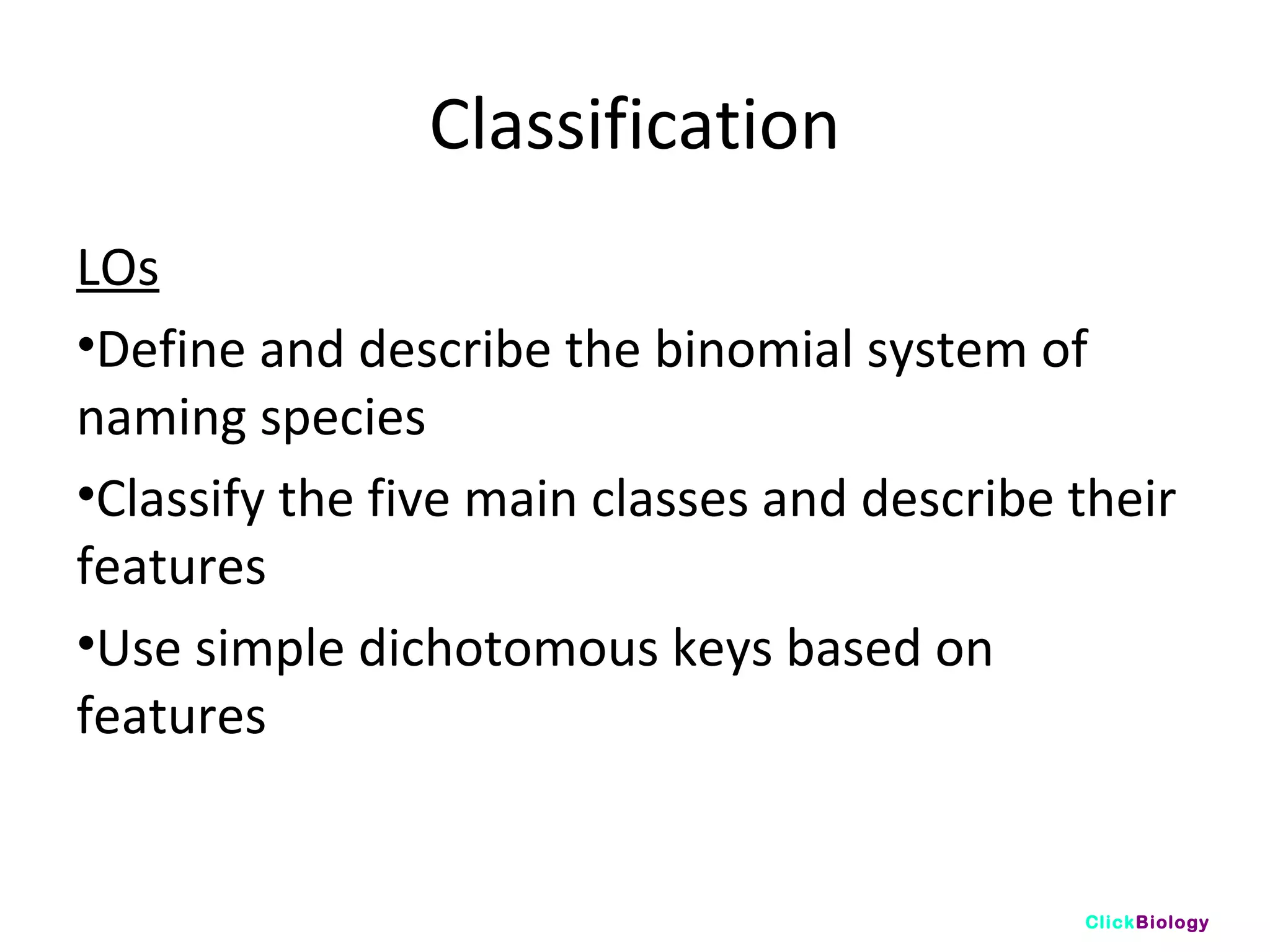 Classification and Keys | PPT
