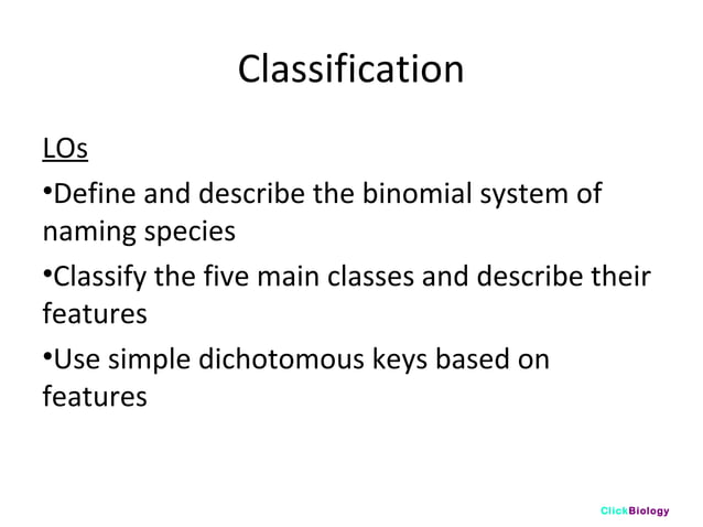 Classification and Keys | PPT