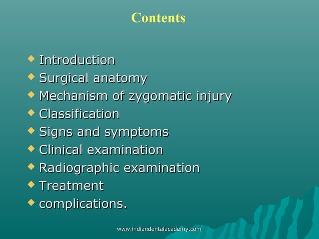 Classification & management of zygomatic complex fractures including ...