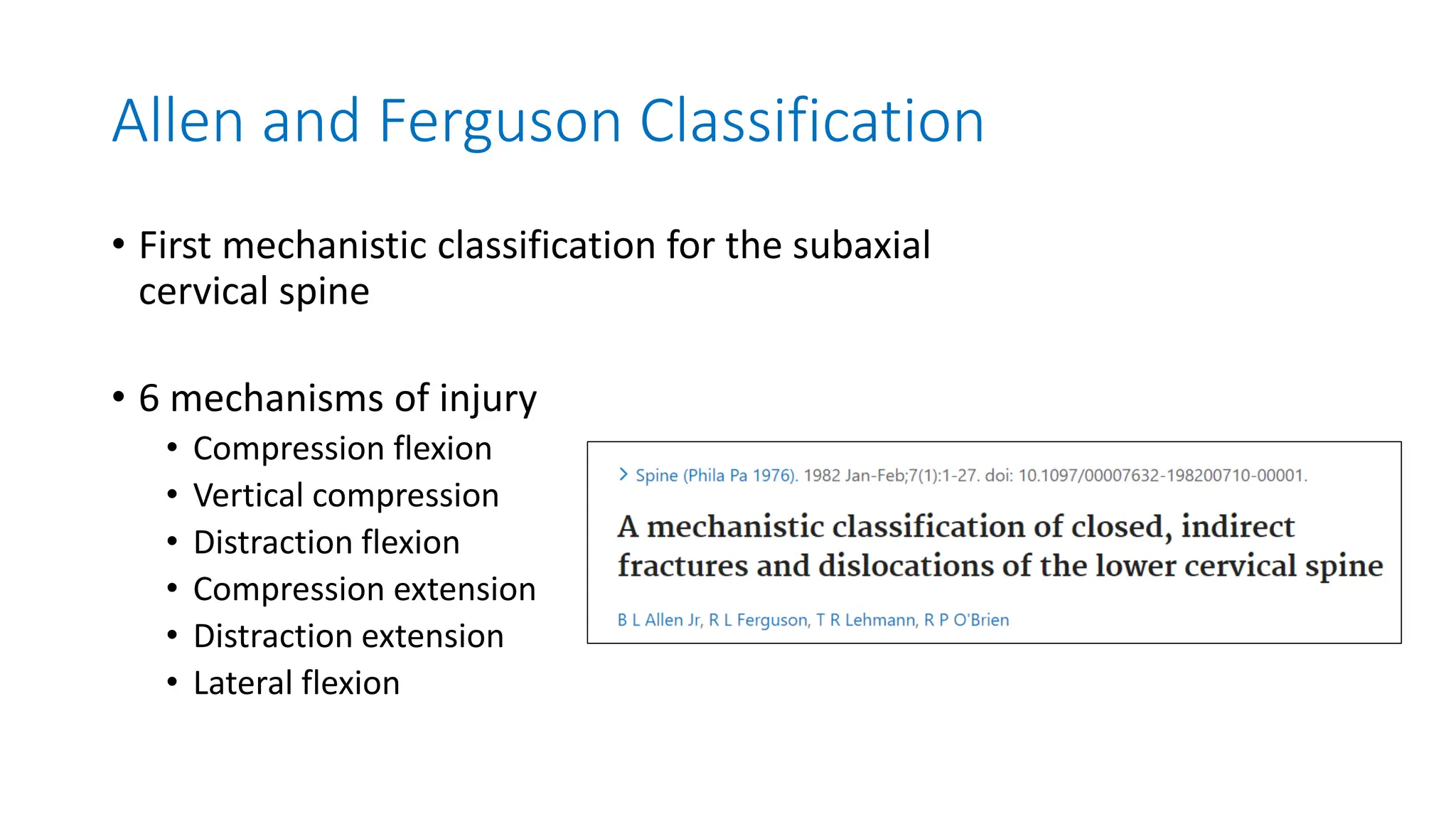 Classification and mechanism of subaxial cervical spine injuries.pptx