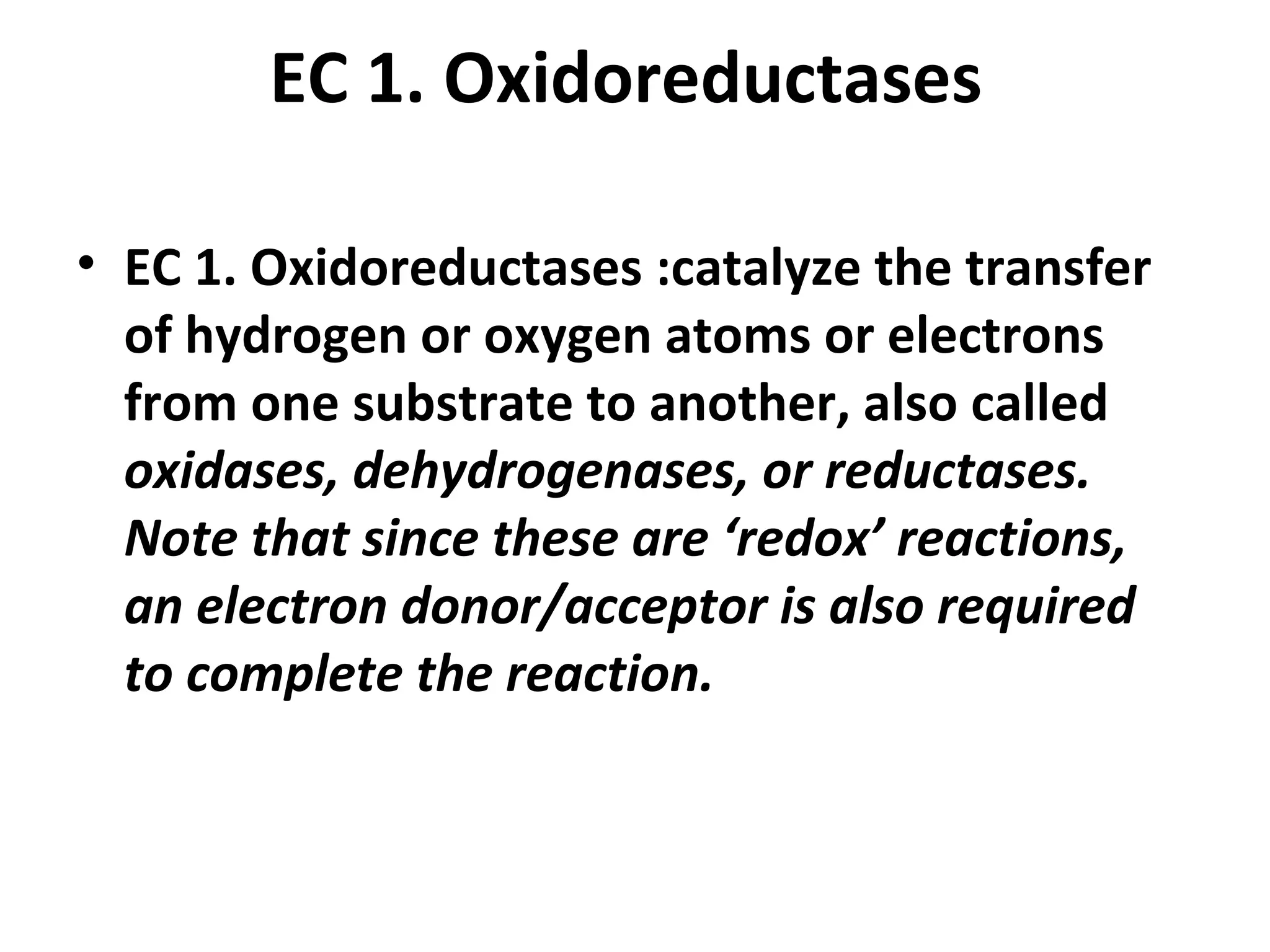 Classification and nomenclature of enzymes | PPT