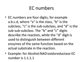 Classification and nomenclature of enzymes | PPT