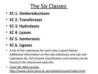 Classification and nomenclature of enzymes | PPT