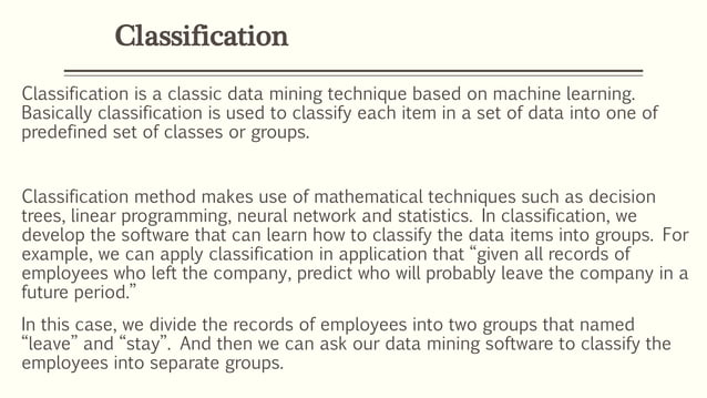 Classification and prediction in data mining | PPTX | Databases | Computer Software and Applications