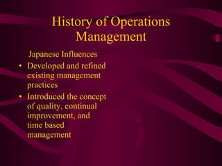 Classification And Purpose Of Production And Operations Management 2324 | PPT