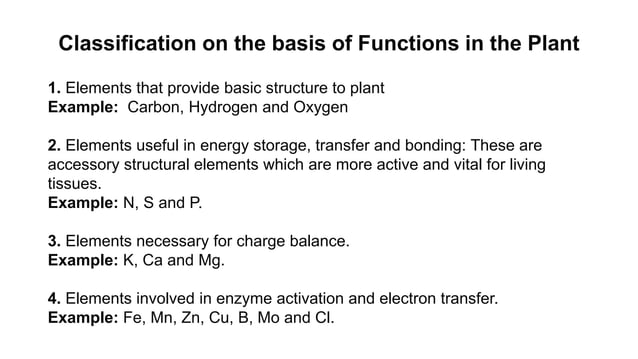 Classification and Role of Plant Nutrients | PPTX | Agriculture ...