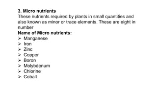 Classification and Role of Plant Nutrients | PPTX