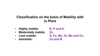 Classification and Role of Plant Nutrients | PPTX