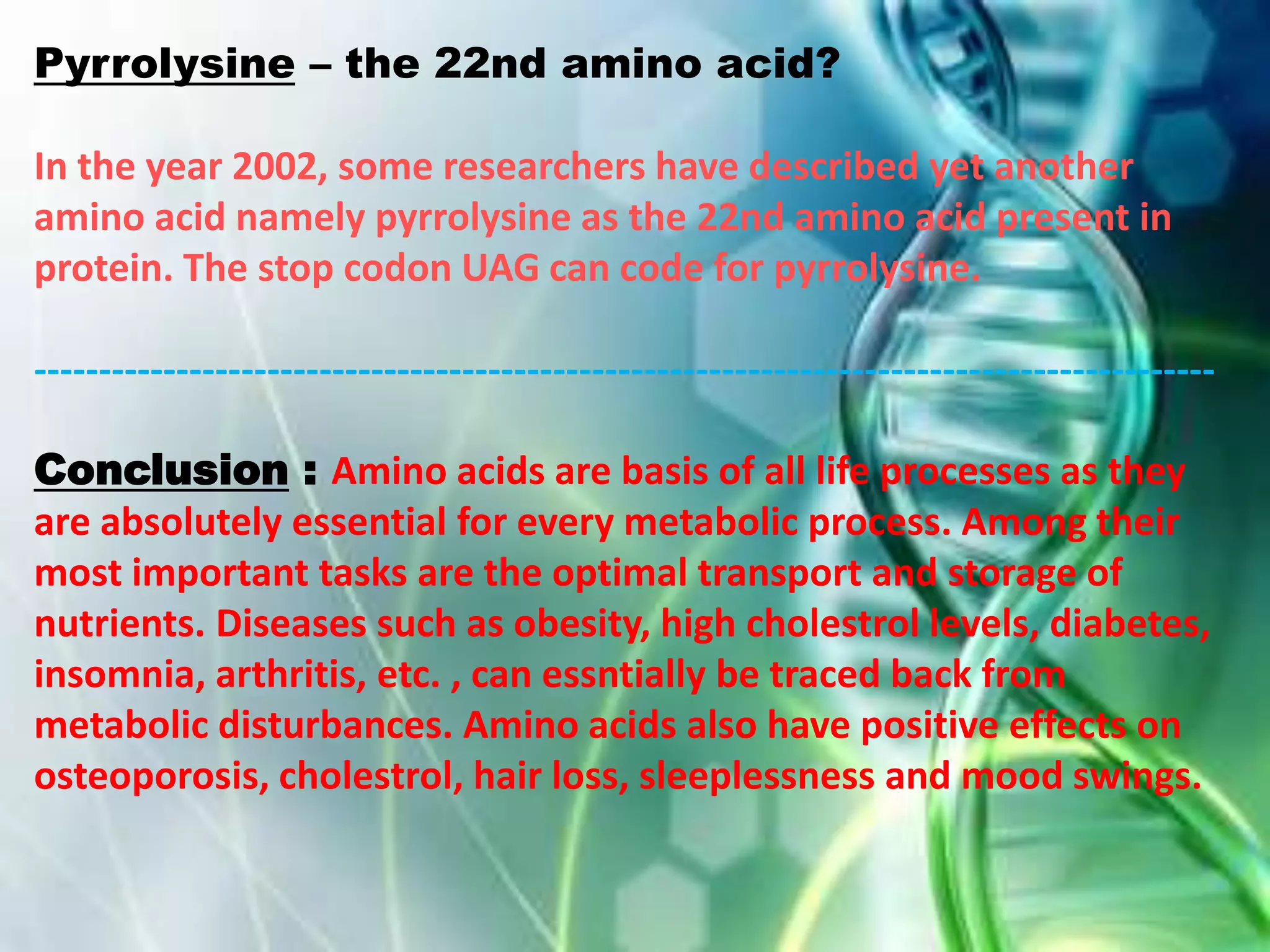 Classification and Structure of Standard Amino Acids | PPTX