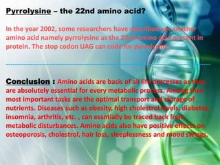Classification and Structure of Standard Amino Acids | PPTX