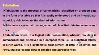 CLASSIFICATION AND TABULATION OF DATA for I BSC II Semester.ppt | Databases | Computer Software ...