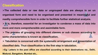 CLASSIFICATION AND TABULATION OF DATA for I BSC II Semester.ppt