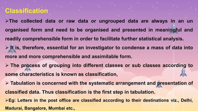 Classification And Tabulation Of Data For I Bsc Ii Semesterppt Databases Computer Software