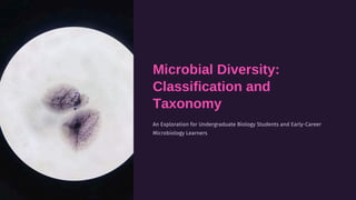 Microbial Diversity and Metagenomics Classification and taxonomy of ...