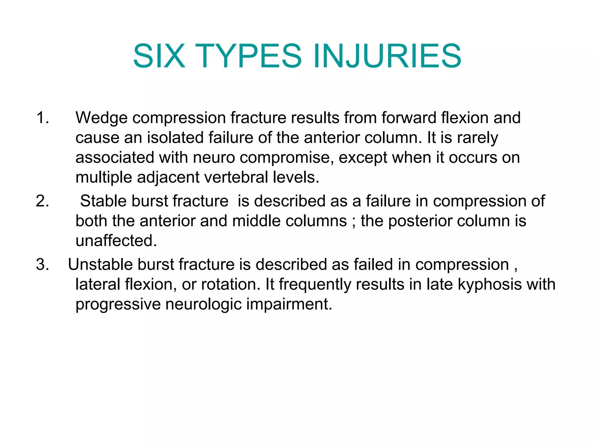 Classification and treament fracture of the spine | PPT