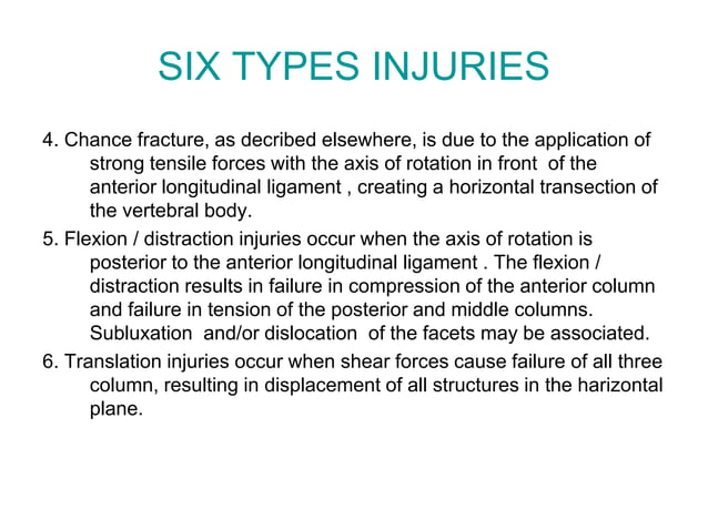 Classification and treament fracture of the spine | PPT