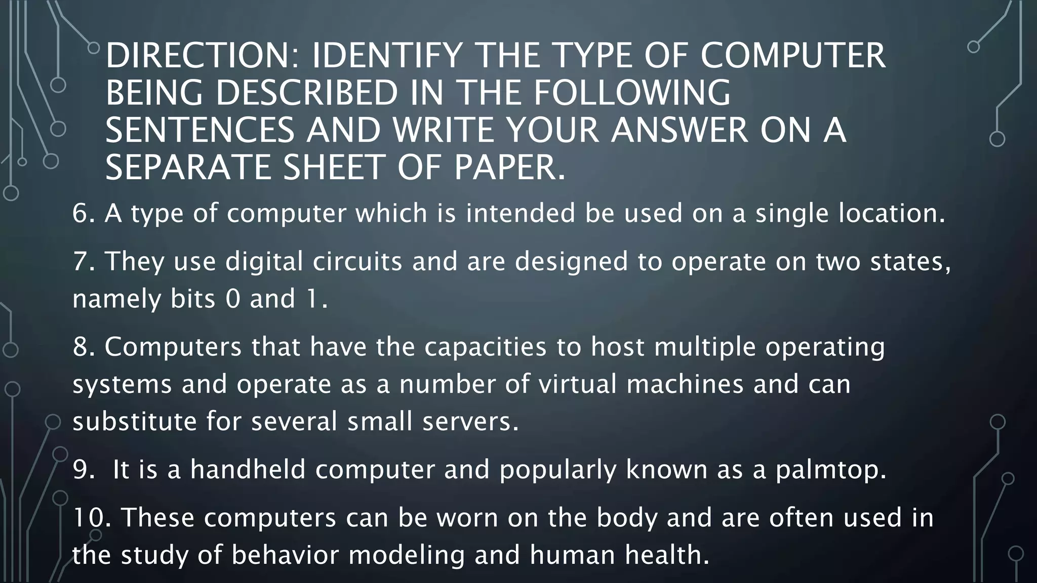 Classification and Types of Computer | PPTX