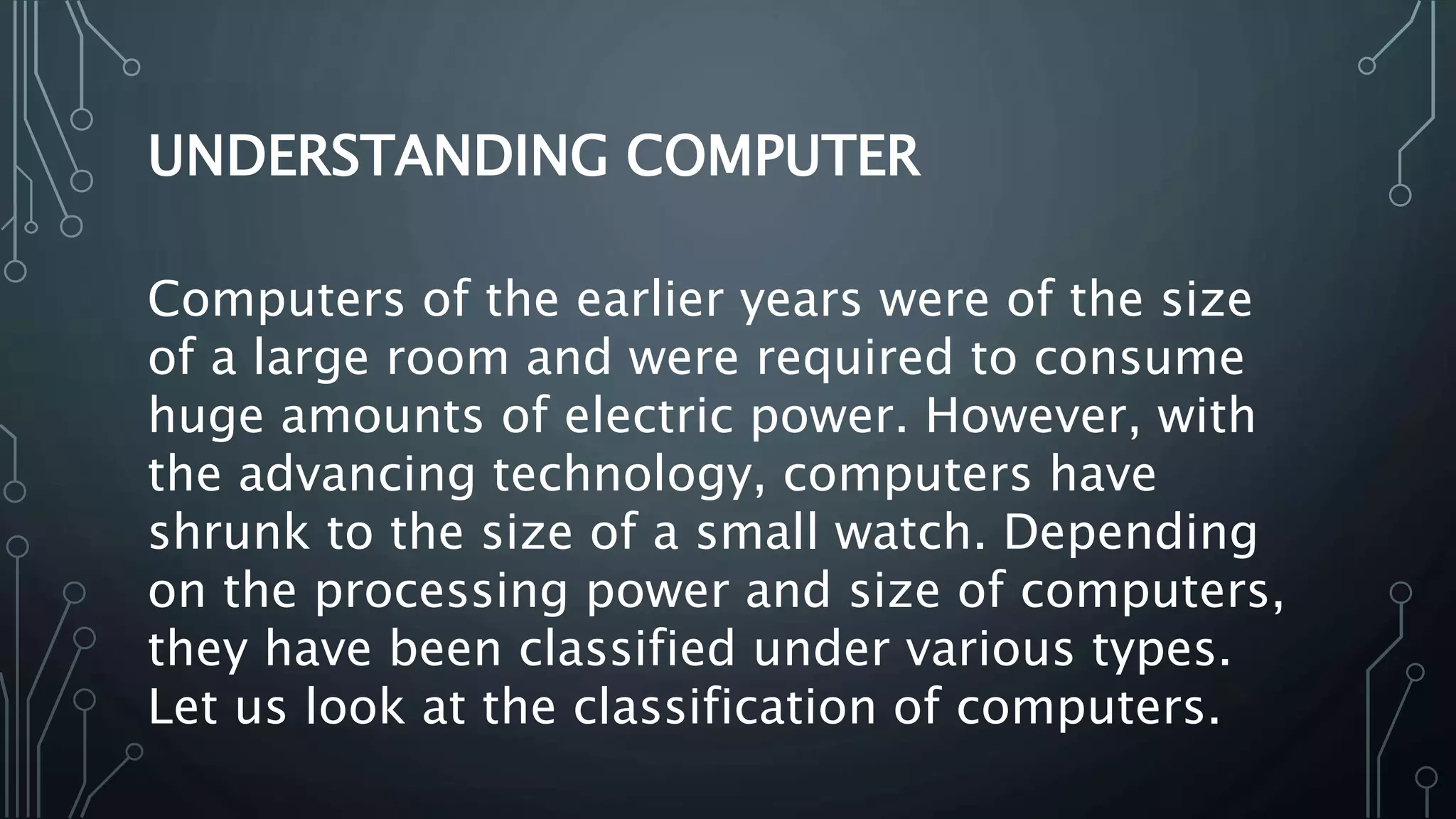 Classification and Types of Computer | PPT