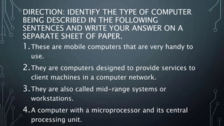 Classification and Types of Computer | PPT