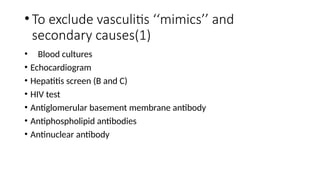 Classification,Approach,treatment of vasculitis.pptx