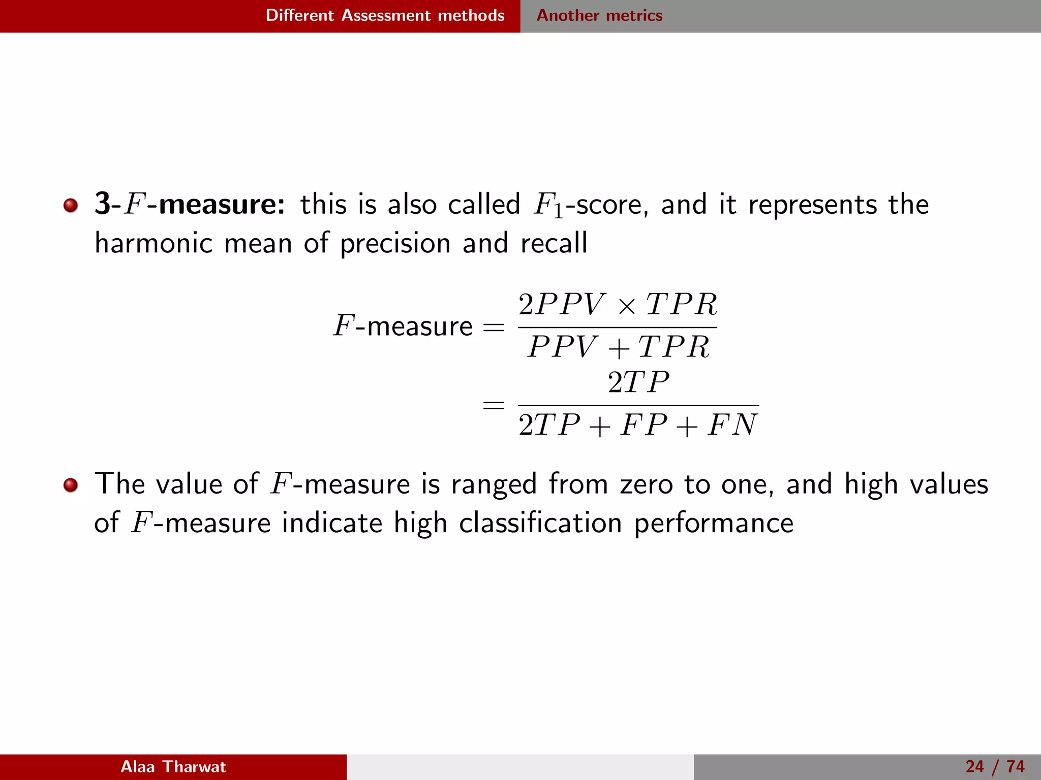 Classification assessment methods | PDF