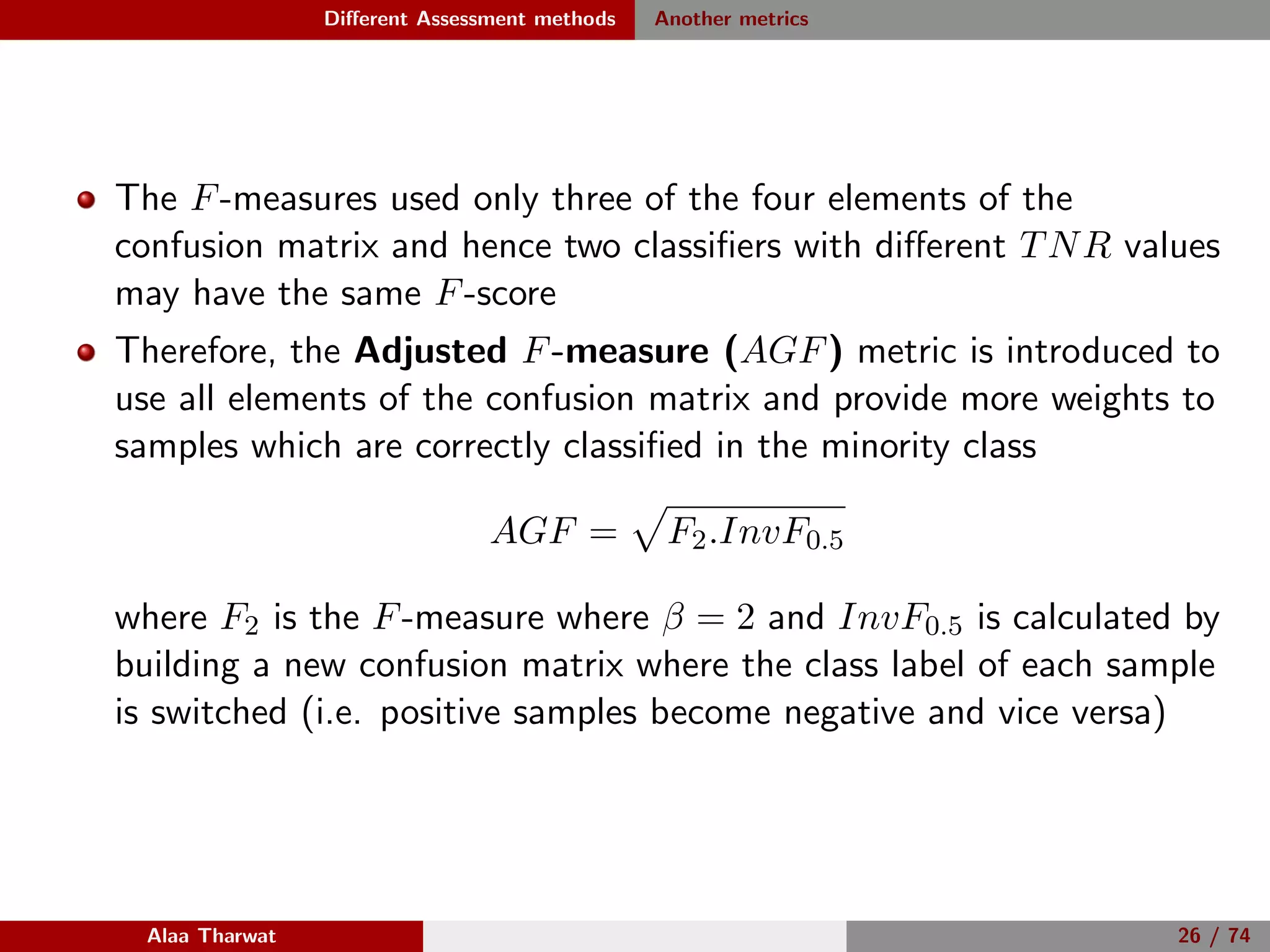 Classification assessment methods | PDF