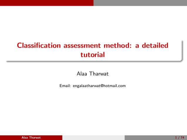 Classification assessment methods | PDF | Educational Assessment ...