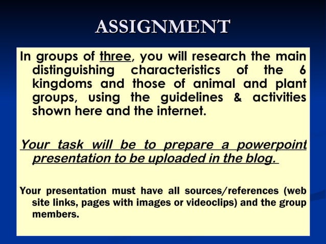 Classification assignment | PPT